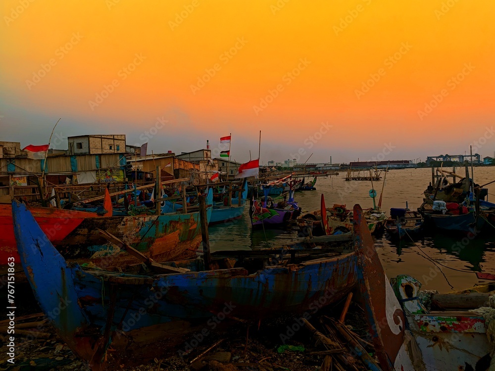landscape golden sunset photography of fishing boats in the coastal ...