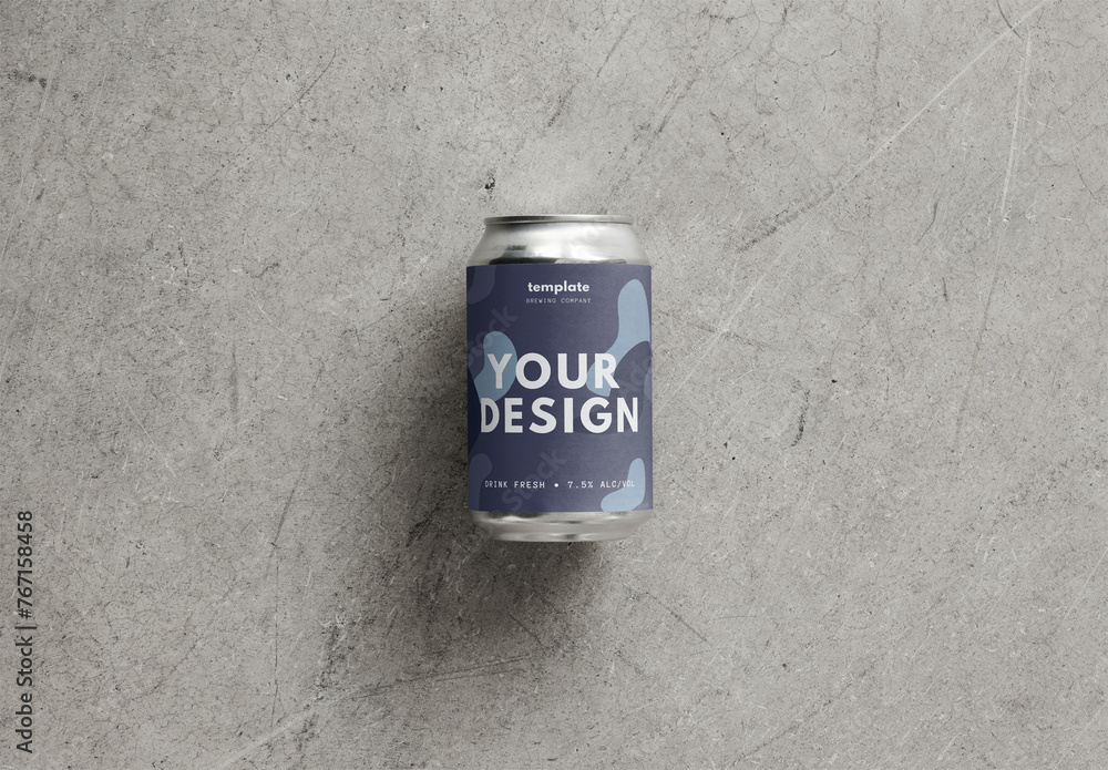Mockup of customizable 12 oz drinks can Stock Template | Adobe Stock