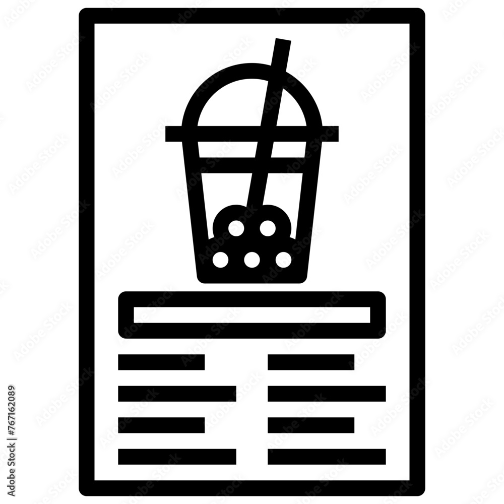Vetor de BUBBLE TEA,menu,open menu,menus,food,restaurant,paper.svg do ...