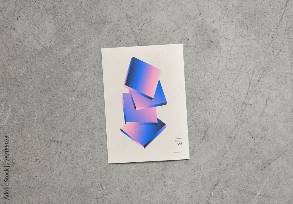 Mockup of customizable vertical A5 postcard Stock Template | Adobe Stock