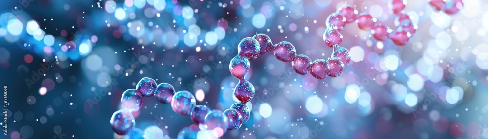 Closeup illustration of a protein molecule, emphasizing the complex ...