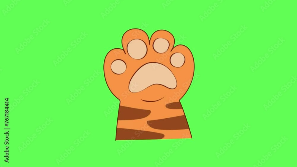 Vidéo Stock Cat paw cartoon animation. Cat paw touching, clicking ...