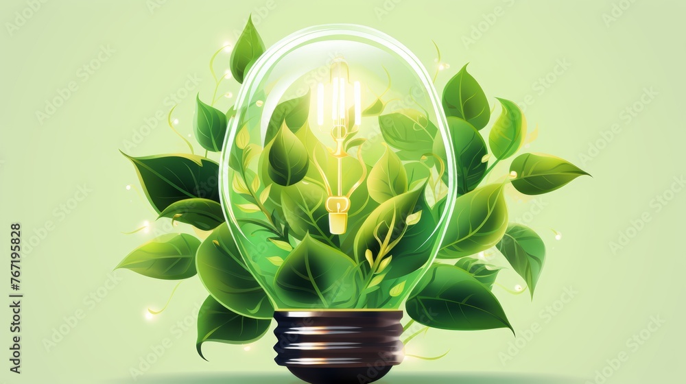 Flat nature clean energy icon design for eco friendly sustainability ...