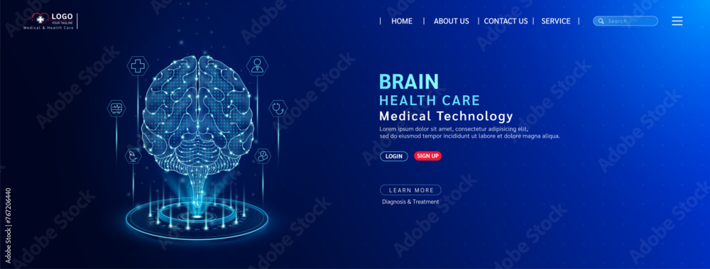 Brain health care. Diagnose disease with technology artificial ...
