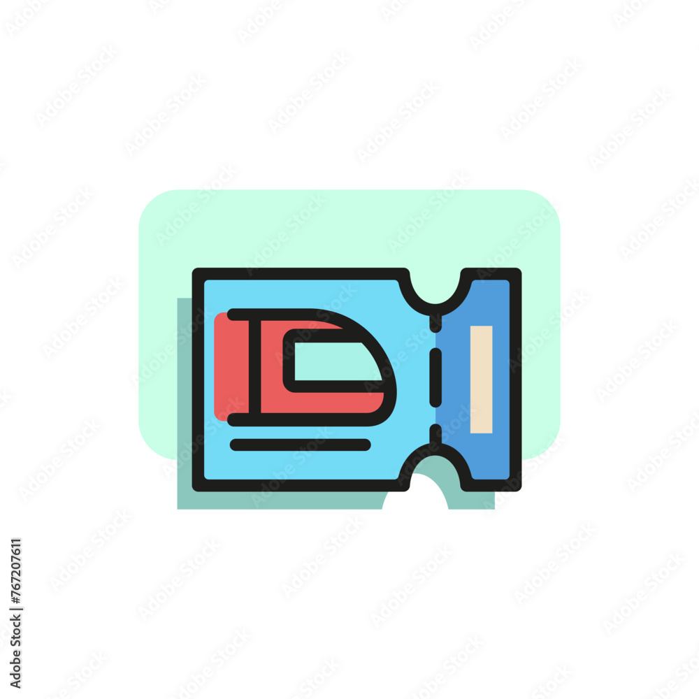 Line icon of suburban train ticket. Ticket control, railway ticket ...