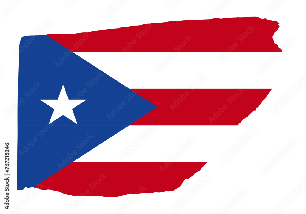 Puerto Rico flag with palette knife paint brush strokes grunge texture ...