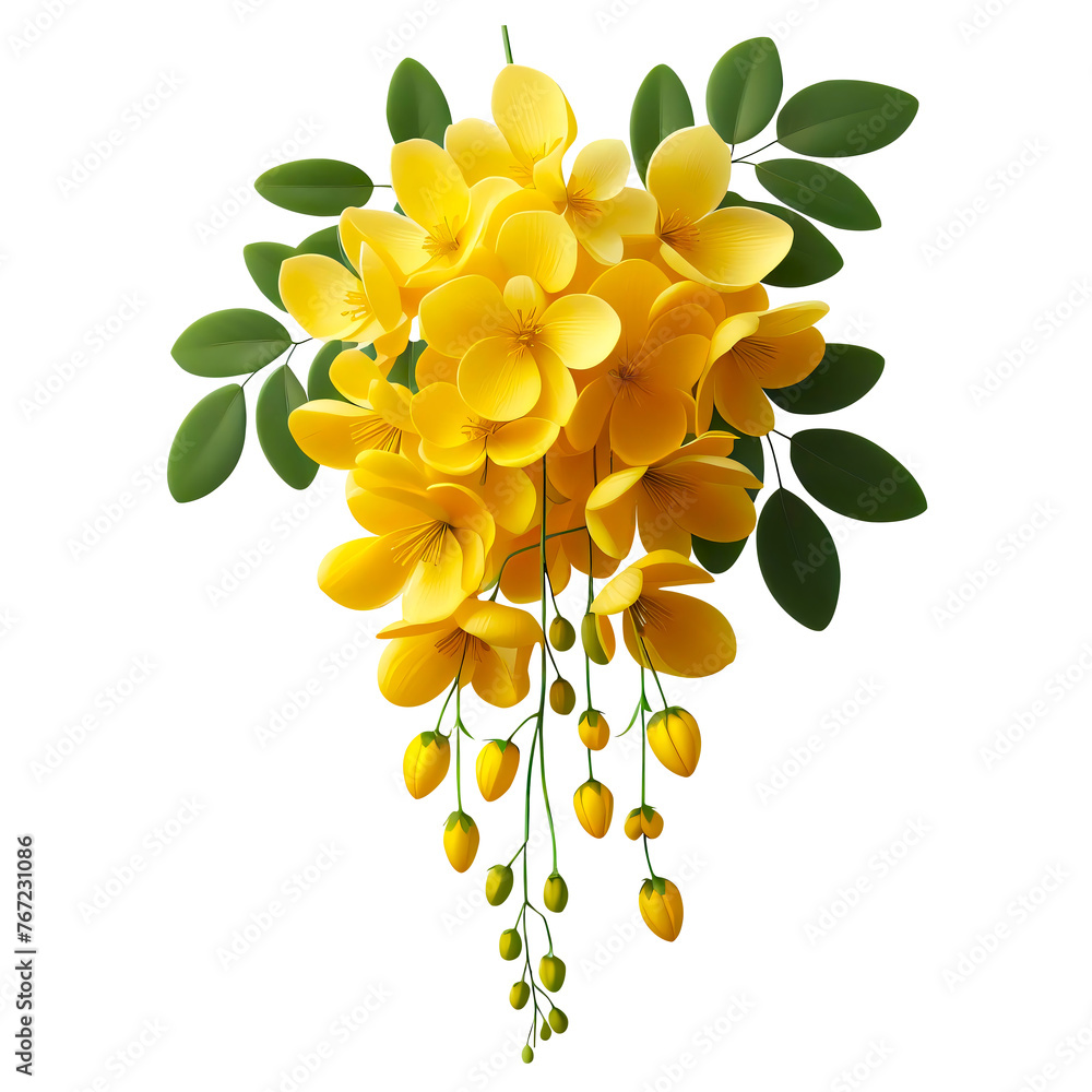 Cassia fistula, Kani Konna flower illustration without background PNG ...