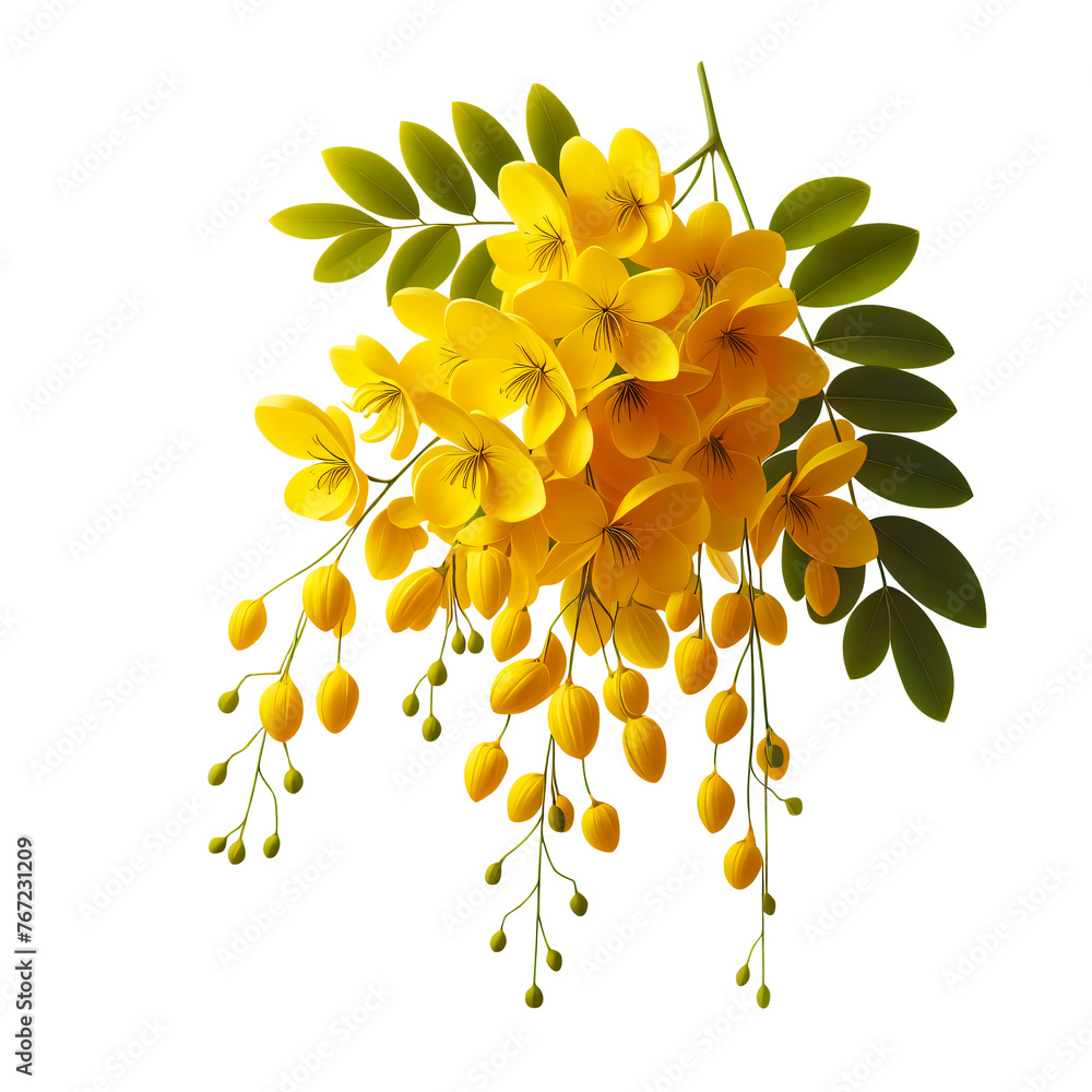 Cassia fistula, Kani Konna flower illustration without background PNG ...