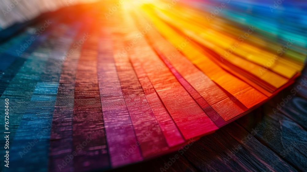 Color swatches book. Rainbow sample paper colors catalogue. Stock Photo ...