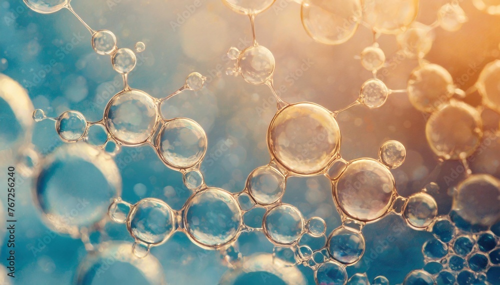 cell molecule concept soap bubbles group macro representing abstract ...