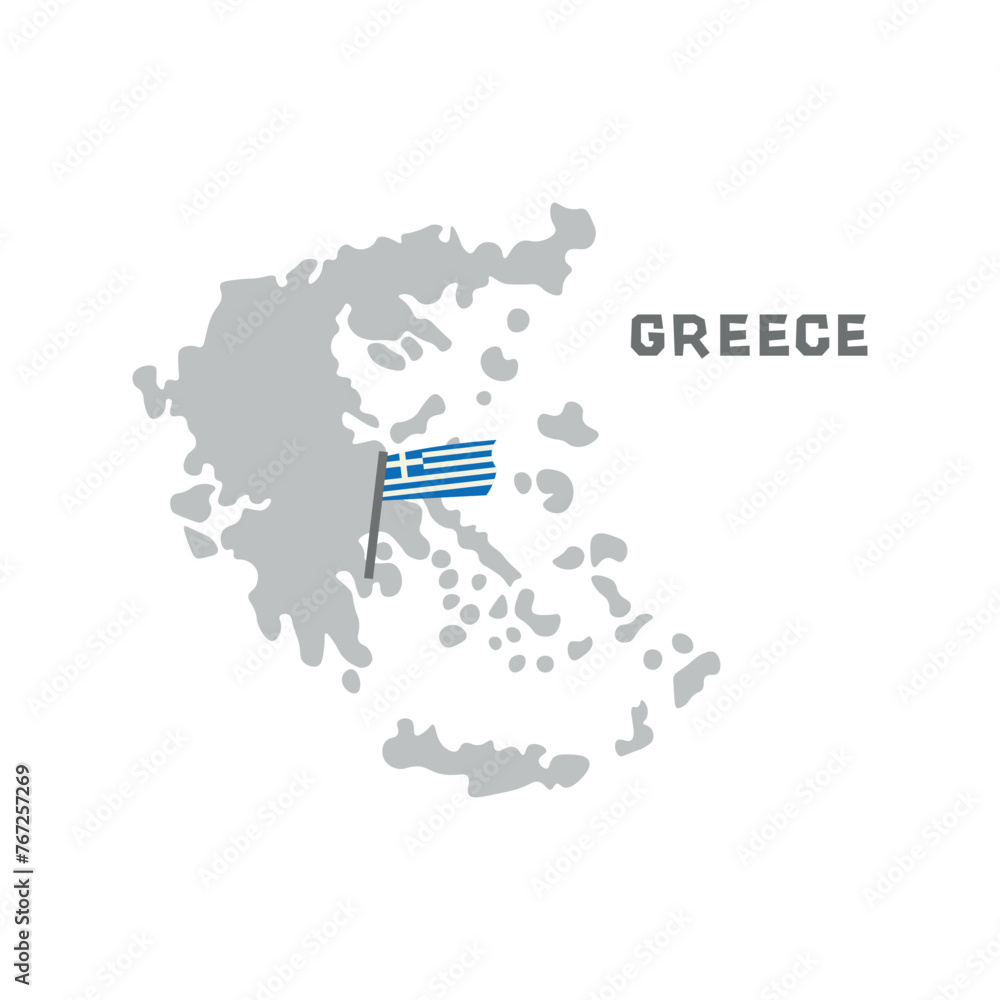 Greece vector map with the flag inside. Map of the Greece with the ...