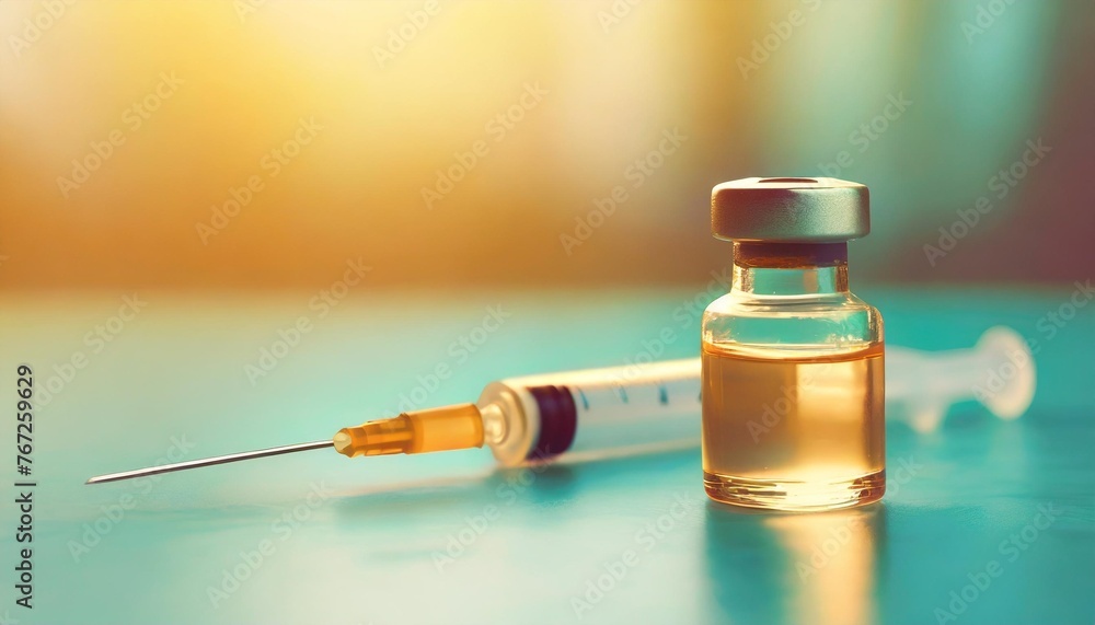 medicine needle syringe medicine medical concept flu vaccine vial dose hypodermic injection ...