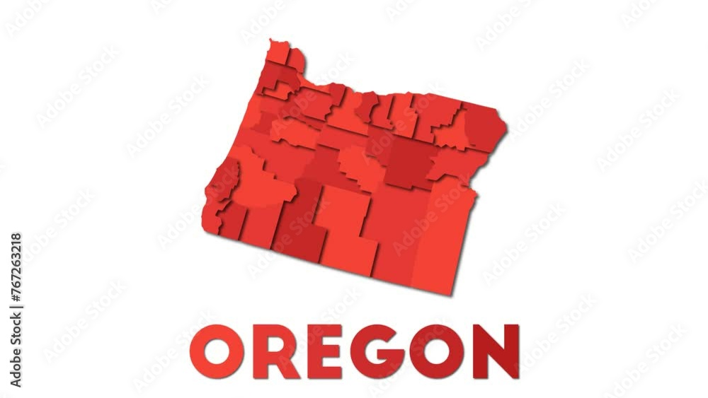 Oregon map showing regions. Animated us state map with title. 4k ...