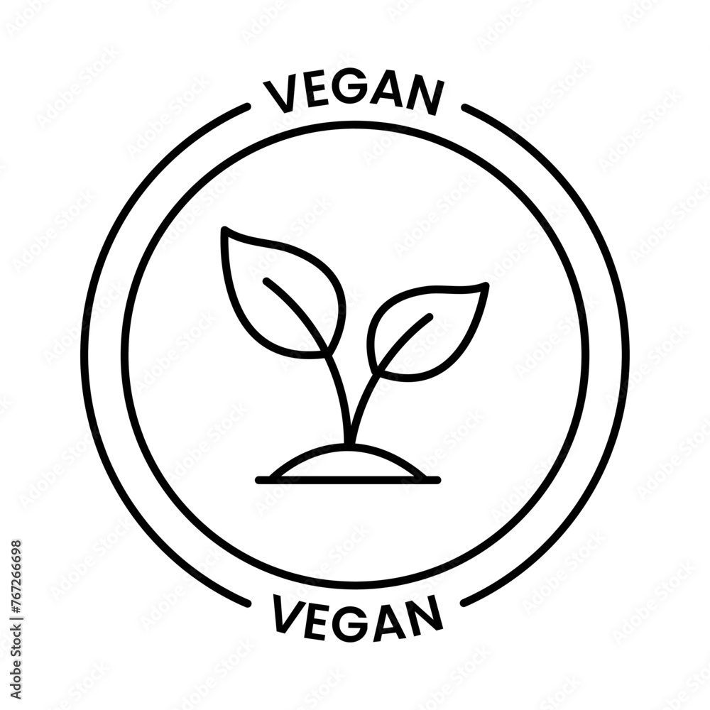 Stamp Vegan icon. Black Stamp Vector icon for Vegan, Plant, and Leef ...