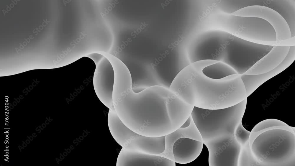 3D animation of abstract smooth volume object with x-ray transparent ...