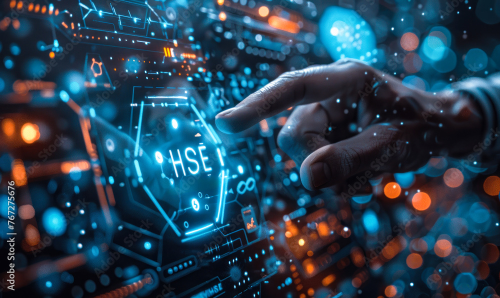 Health, Safety, and Environment (HSE) Officer Using Virtual Interface ...