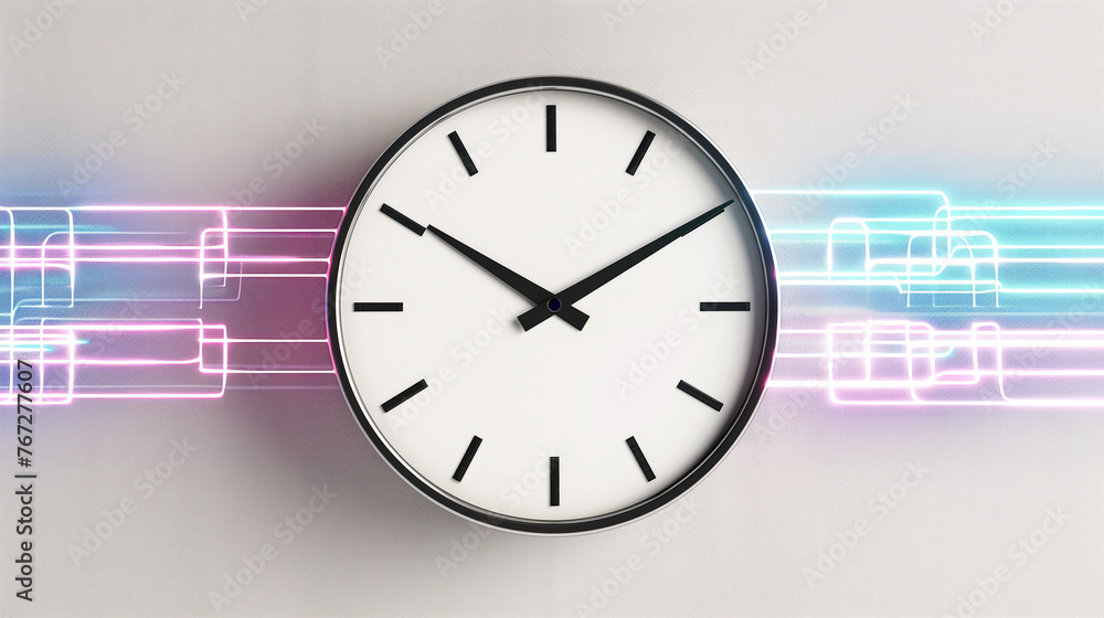 Time in the Digital Age - A classic analog wall clock juxtaposed with ...