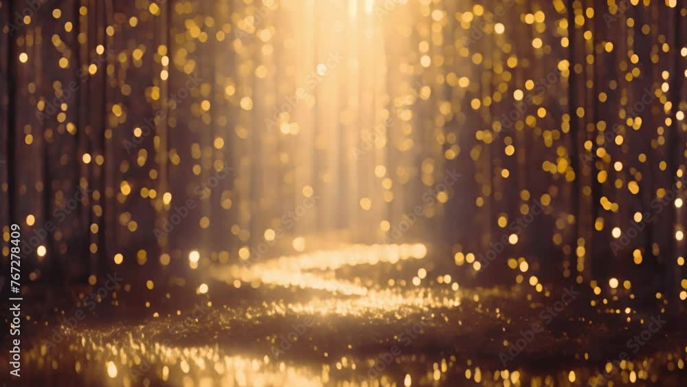 Magical fantasy forest road sparkling lights. In magical and mysterious ...