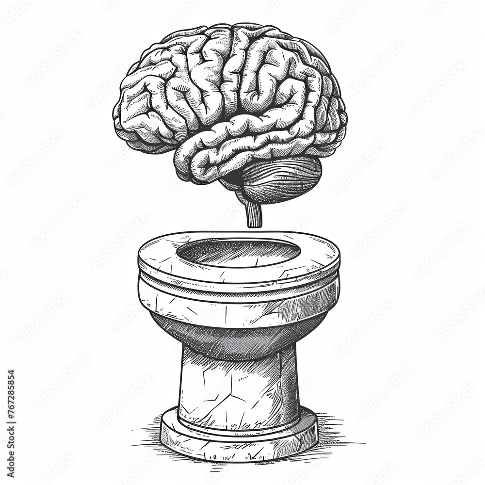 The brain flushes down the toilet or the brain grows out of the toilet ...