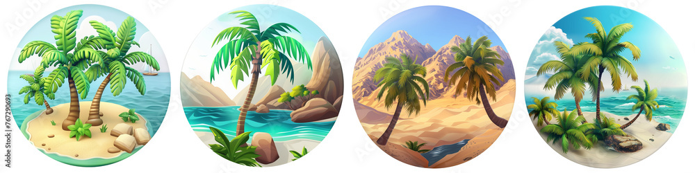 Oasis clipart collection, symbol, logos, icons isolated on transparent ...