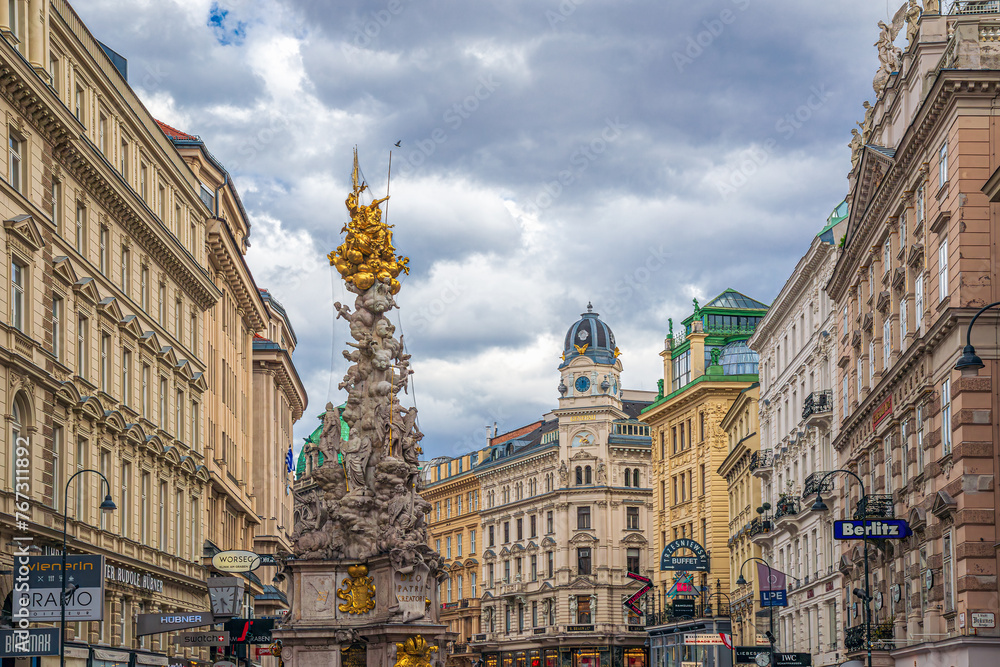 Graben, one of the most famous squares in Vienna city center, Austria ...