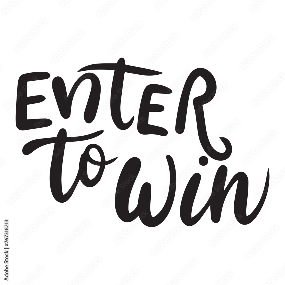 Enter to Win text in black color isolated on transparent background ...