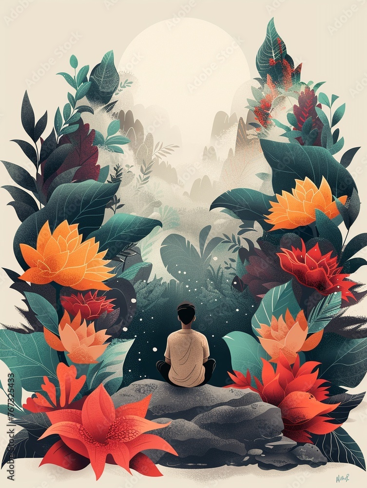 Develop a series of illustrations inspired by famous works of art ...