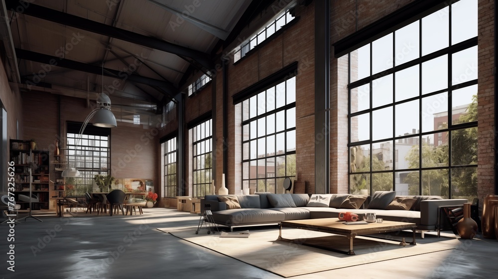 Industrial modern conversion of old factory into loft living spaces ...