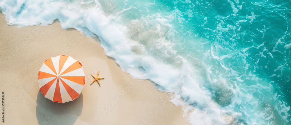 Summber Beach background with Beach ball , Star fish and stripe beach ...