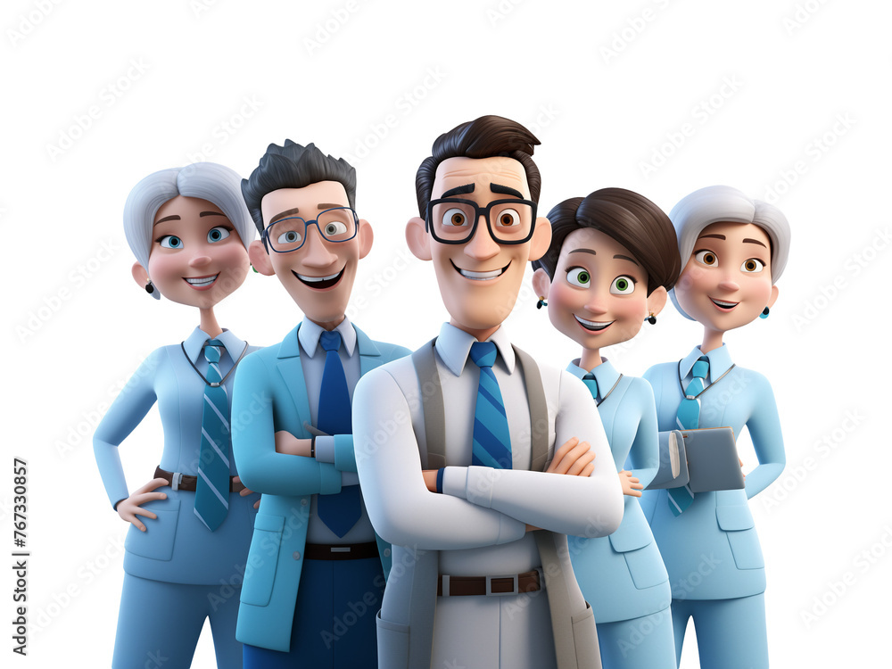 Smiling group of different doctors characters isolated. Medicine ...