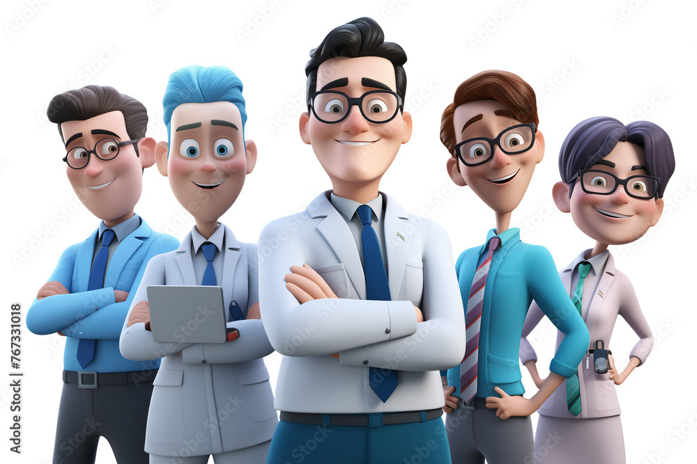 Smiling group of different doctors characters isolated. Medicine ...