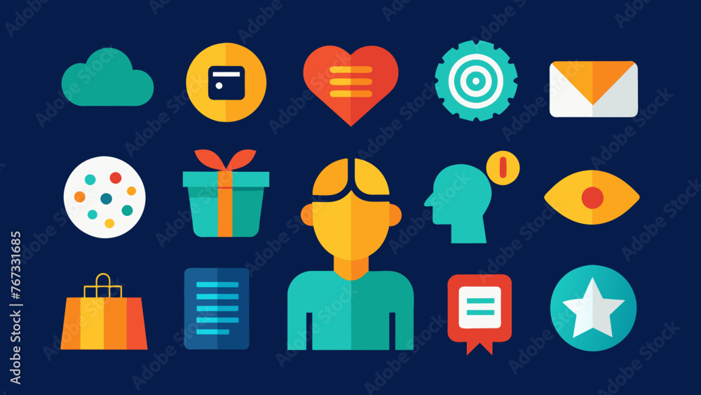 A collection of recognizable icons from popular brands display the ...