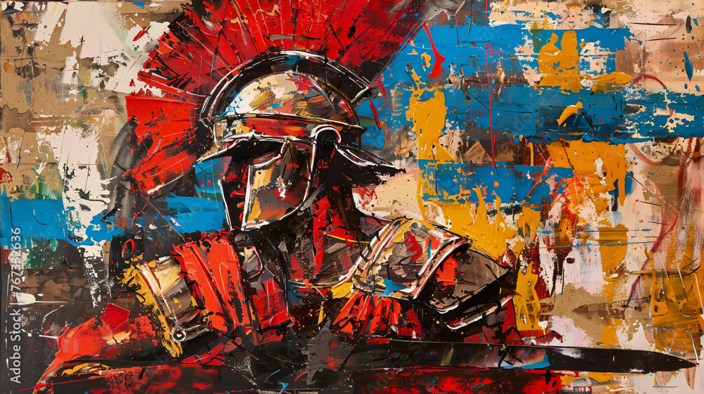 painting of a Roman centurion leading his legionaries into the heart of ...