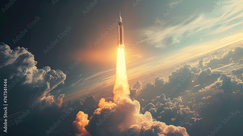 photograph, aesthetic minimal documentary film, a rocket exiting the ...