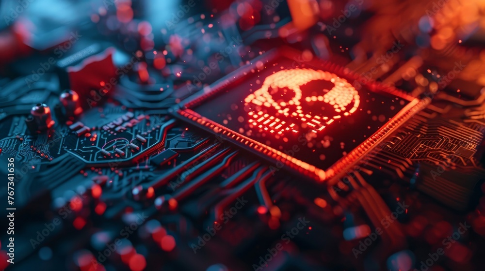 A stark representation of a computer screen displaying ominous signs of ...