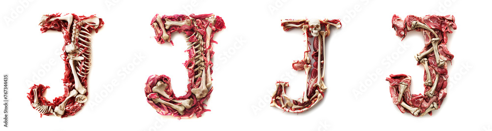 Letter J Horror alphabet and number concept. Halloween isolated text ...