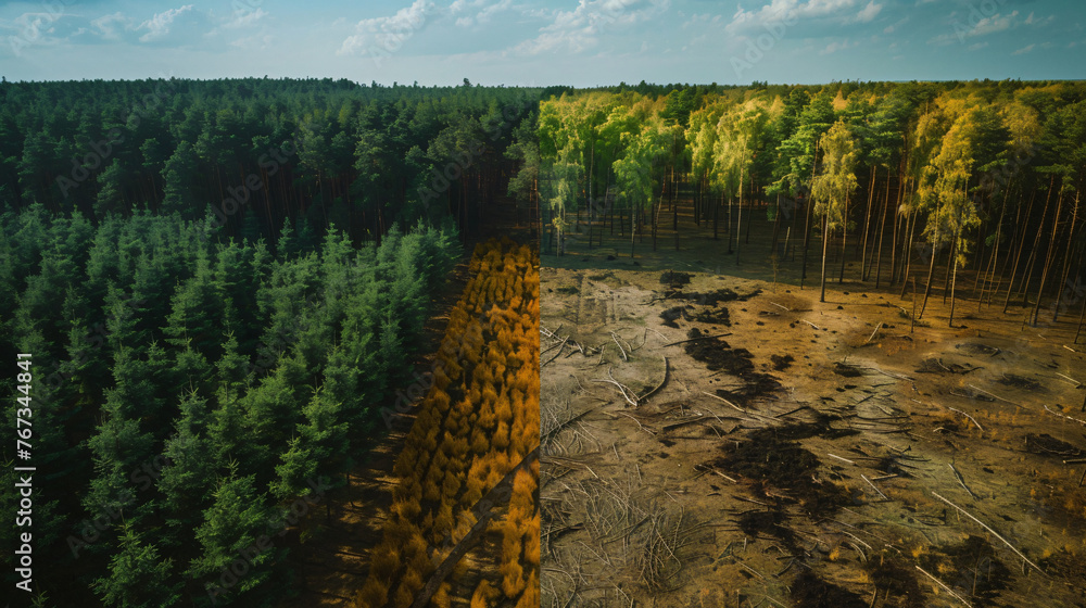 A before-and-after commercial showing reforestation success stories ...