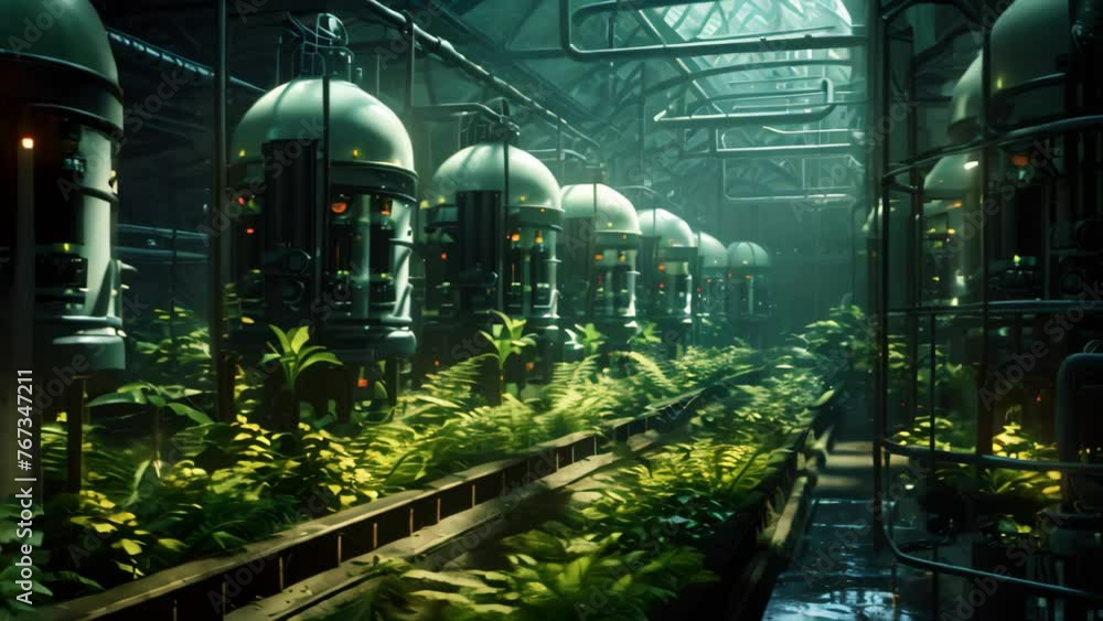 Industrial Plant With Abundance of Greenery, Bioenergy power plant ...