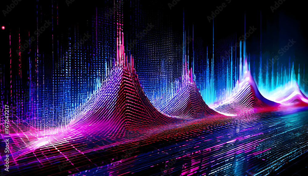Produce sleek and modern data frequency wave graphics for digital ...