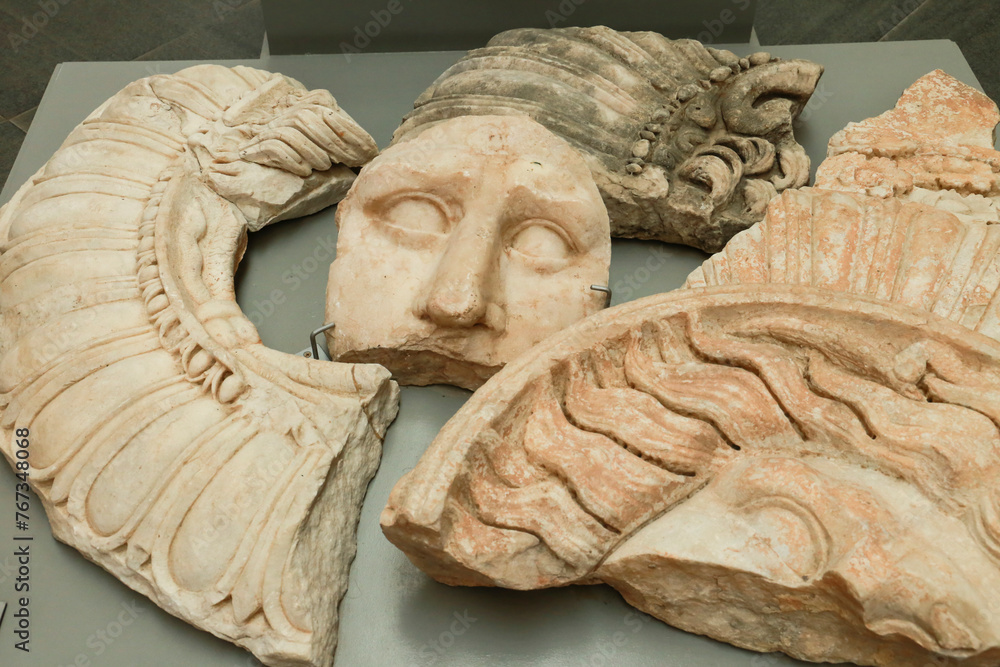 Fragments of clypeus exhibited in the National Museum of Roman Art ...