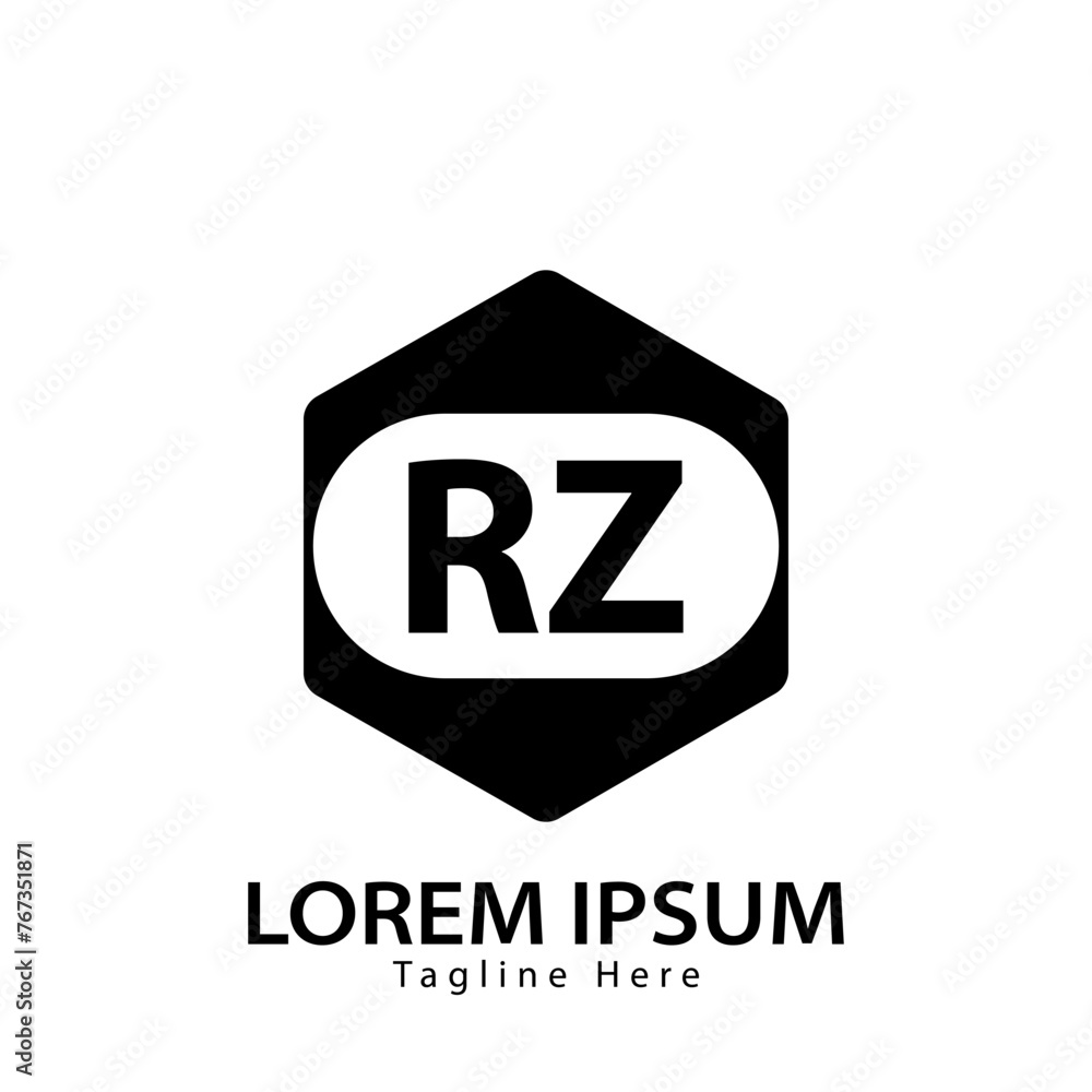 letter RZ logo. RZ. RZ logo design vector illustration for creative ...