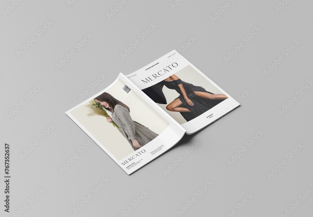 Hard Cover Magazine Mockup Stock Template | Adobe Stock
