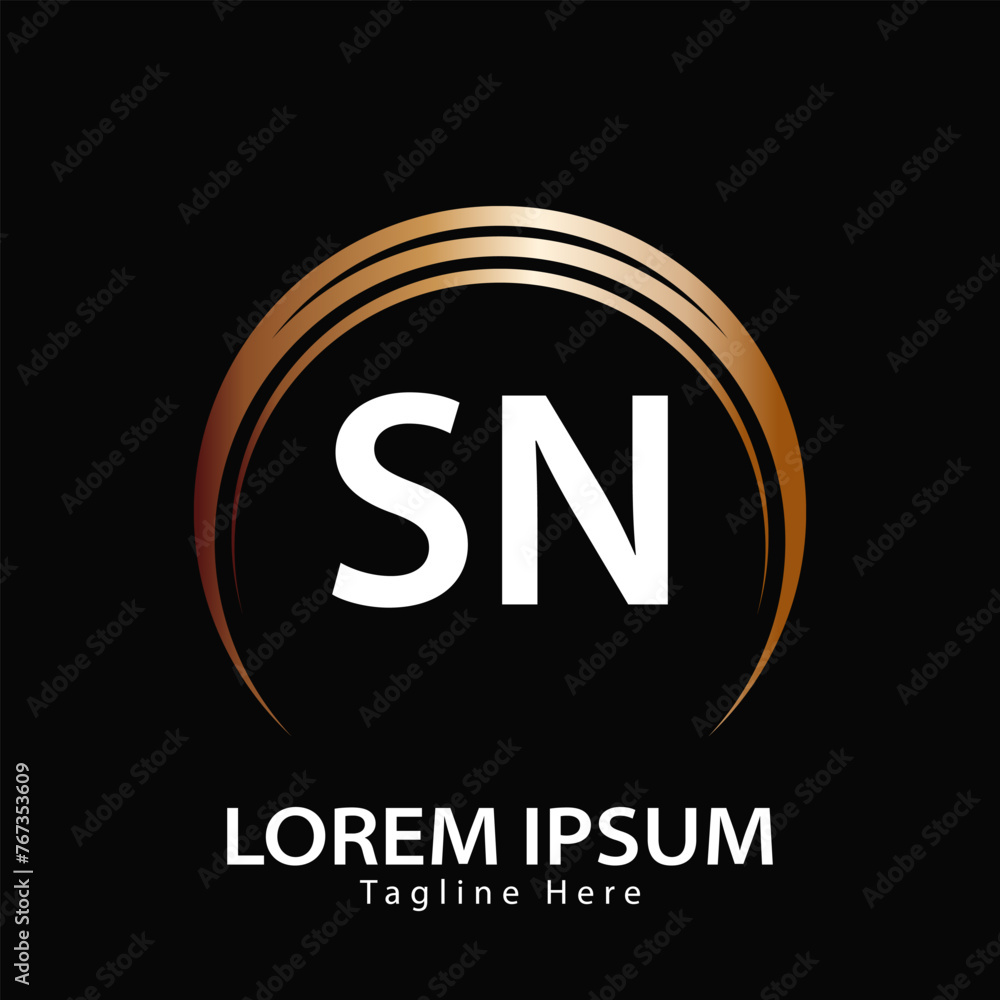letter SN logo. SN. SN logo design vector illustration for creative ...