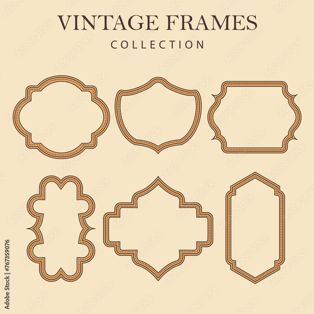 Vintage sign frames. Old decorative frame design, retro ornate label ...