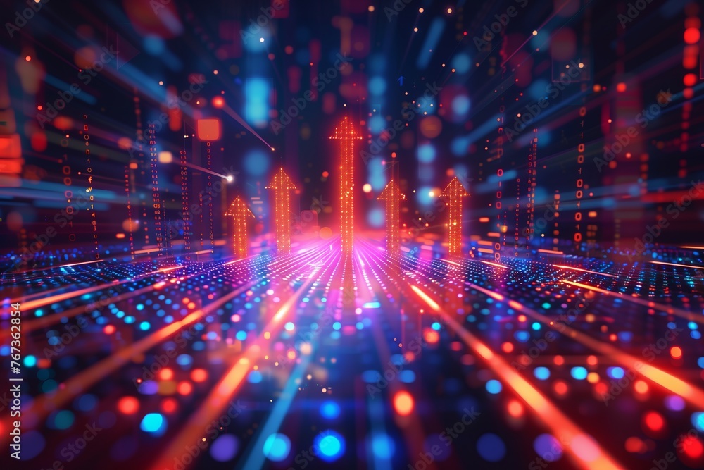 Growing graph set. Business chart with arrow. Growths chart collection ...