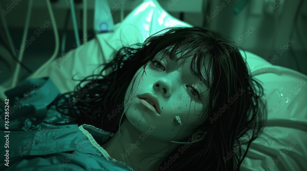 girl in the morgue Stock Illustration | Adobe Stock