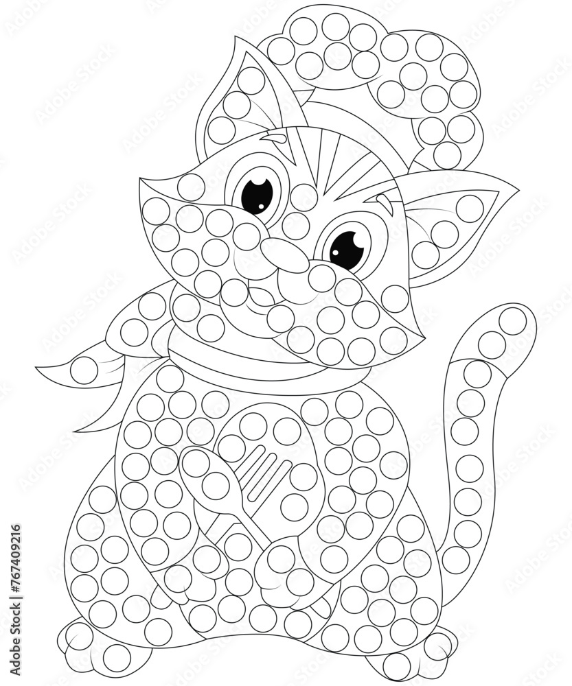 Cat Dot Coloring page for kids .Dot coloring page for Children . Stock ...