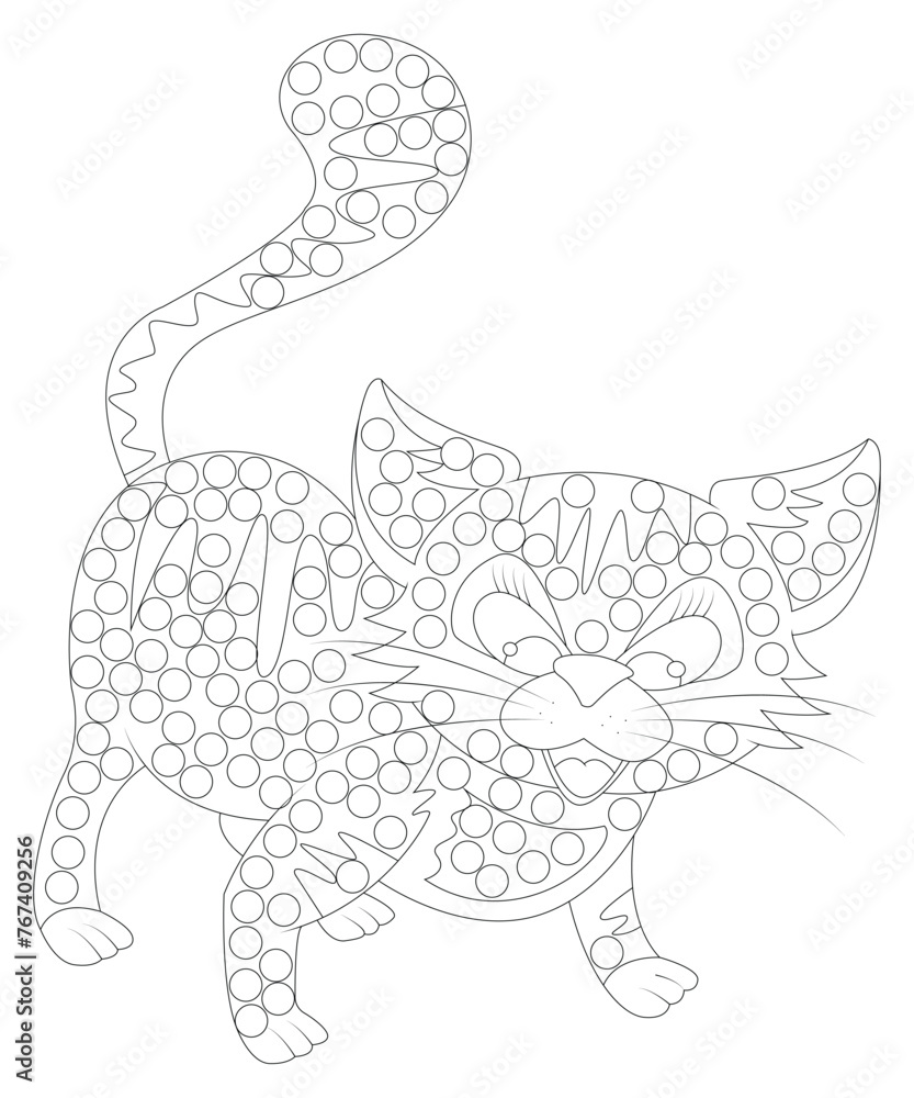 Vetor de Cat Dot Coloring page for kids .Dot coloring page for Children ...