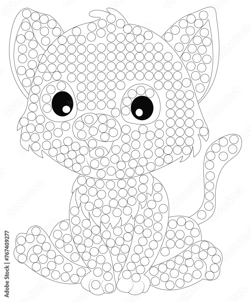 Vetor de Cat Dot Coloring page for kids .Dot coloring page for Children ...