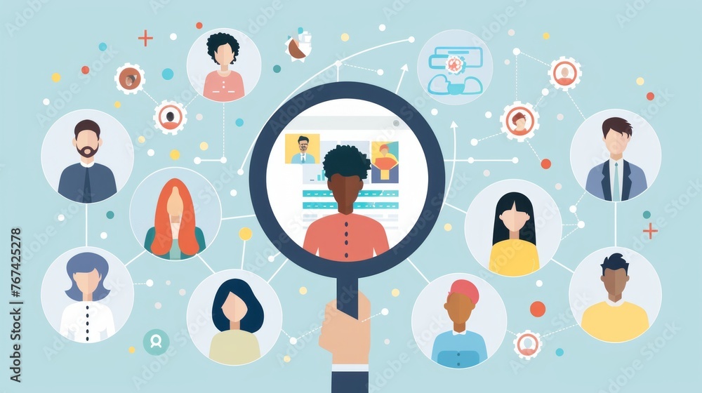 Population sampling for business research, concept. marketing goals ...